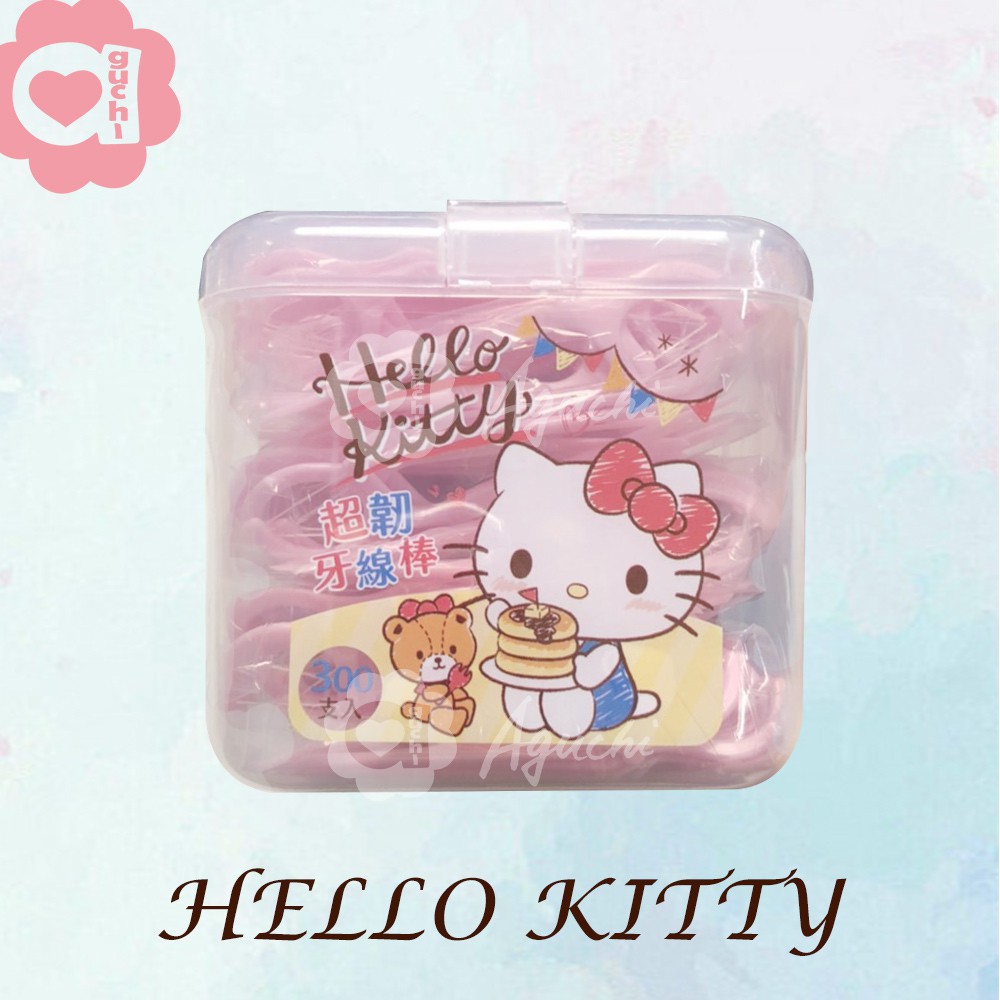 Hello Kitty Super Tough Dental Floss Sticks 300 Pieces (Boxed) With ...