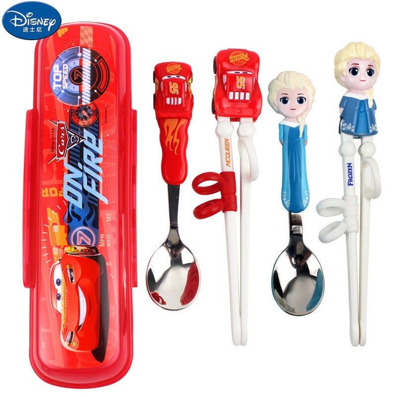 3Pcs Children Utensils Set Training Chopsticks Spoon Portable Case ...