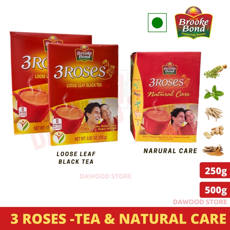 Brooke Bond 3 Roses Tea & Natural Care / Serbuk Teh - 250g/500g | INDIA ...