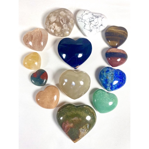 🇸🇬 SG Stock-爱心Crystal Heart/Palm size Heart-Sodalite,Dragan Blood Stone ...