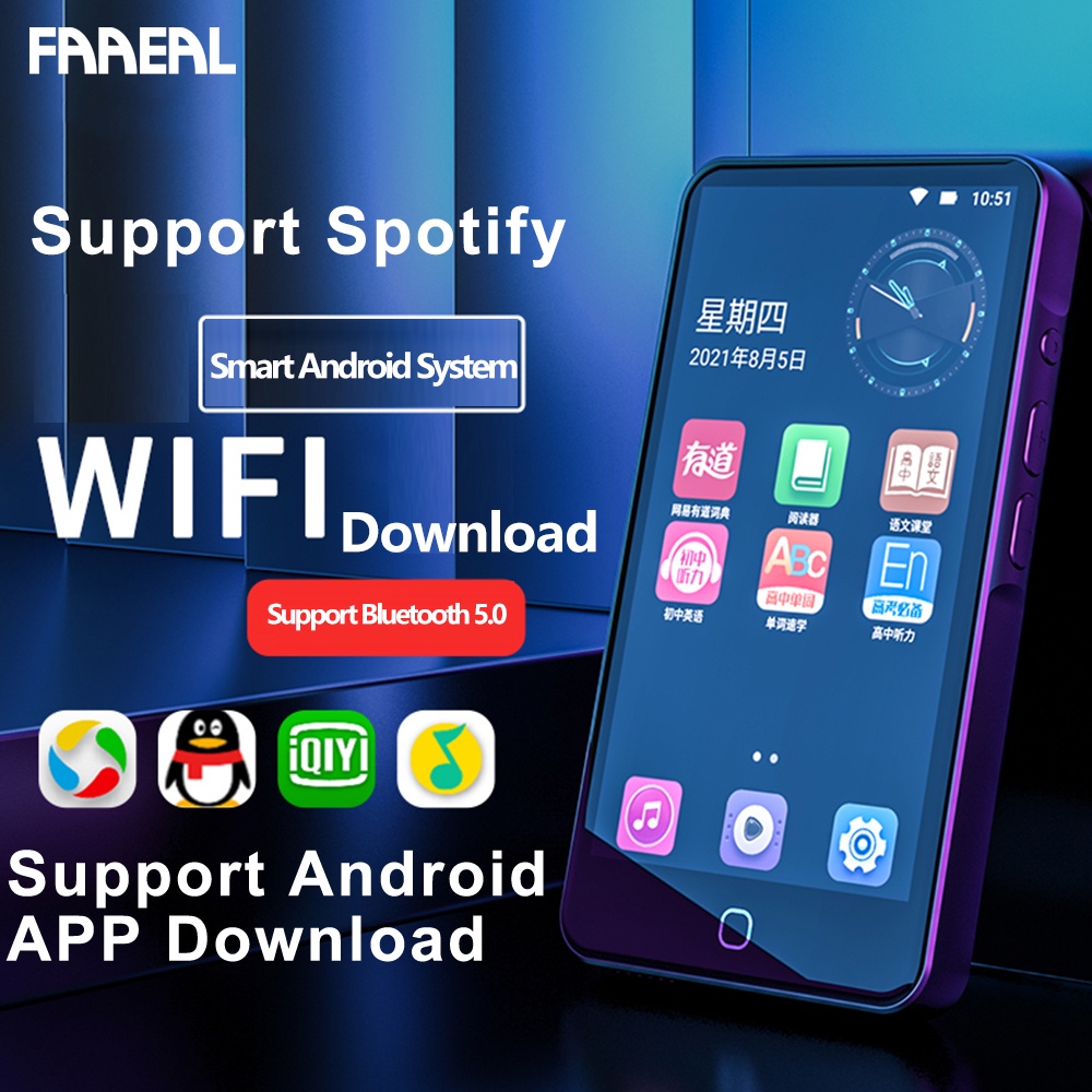 FAAEAL RUIZU H5 Android WiFi MP3 MP4 Player Bluetooth Full Touch Screen ...