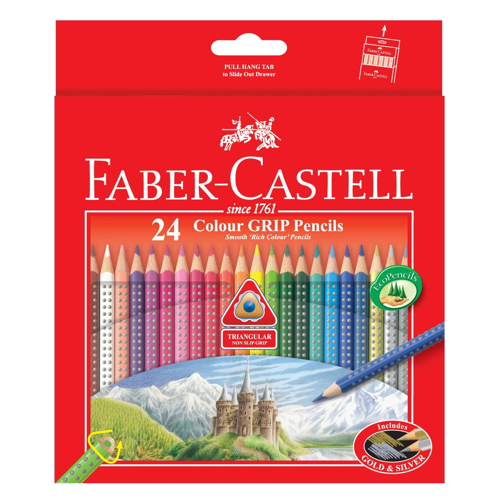 Faber-Castell Grip Colour Pencils, 24-pieces (FSC) | Shopee Singapore