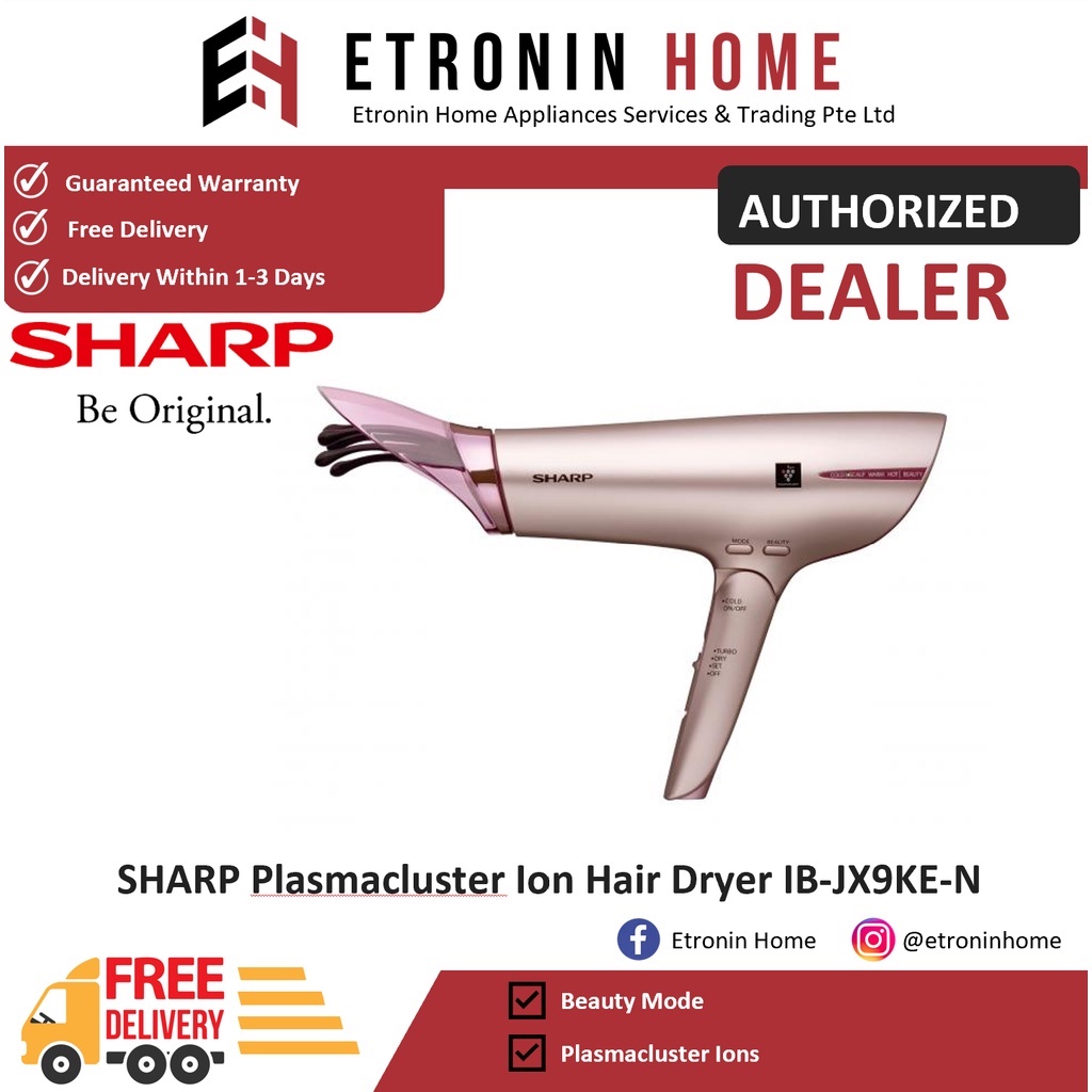 SHARP Plasmacluster Ion Hair Dryer IB-JX9KE-N | Shopee Singapore