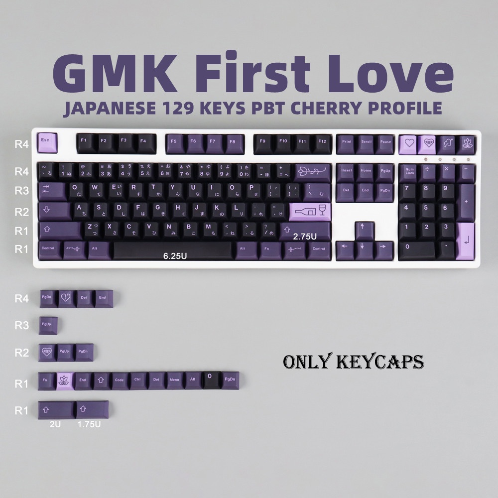 GMK First Love 129Key PBT Cherry Profile DYE-SUB keycap Japanese Custom ...