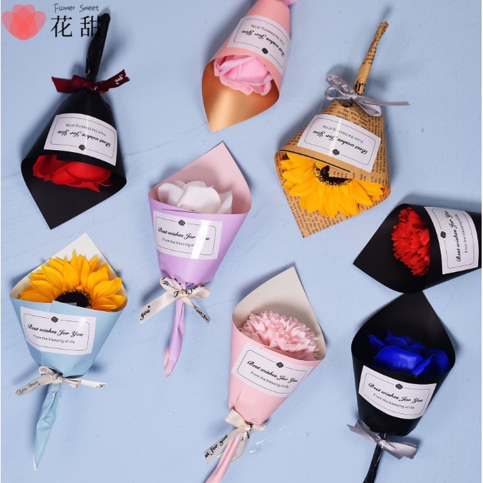 Mini handmade soap flower ins gift box small bouquet Valentine's day ...