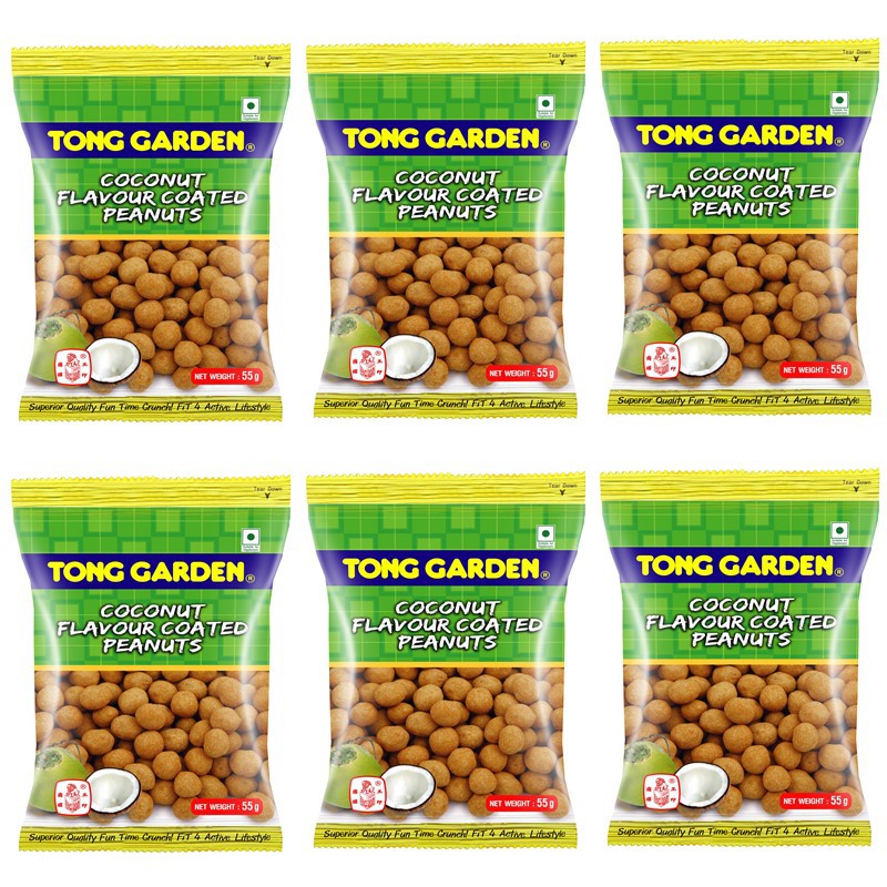 Tong Garden Mini Nuts - Coconut Flavour Coated Peanuts 45g (Bundle of 6 ...