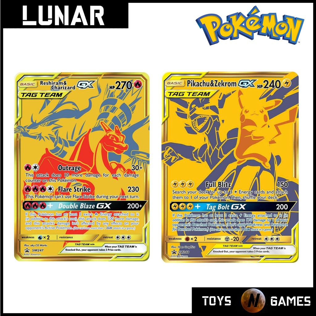 Pokemon TCG: Reshiram & Charizard GX Promo Card (SM247) / Pikachu ...