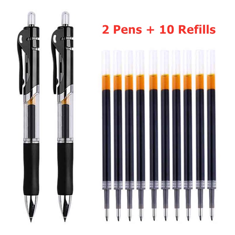 25pcs/12pcs Gel Pens Set 0.5mm Ballpoint Large Capacity Replaceable ...