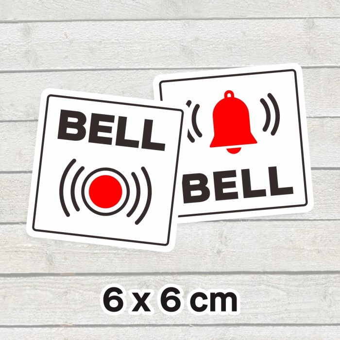 Bell Label Sticker Vinyl Bell Glass Wall Sign Sticker 6 x 6 cm | Shopee ...