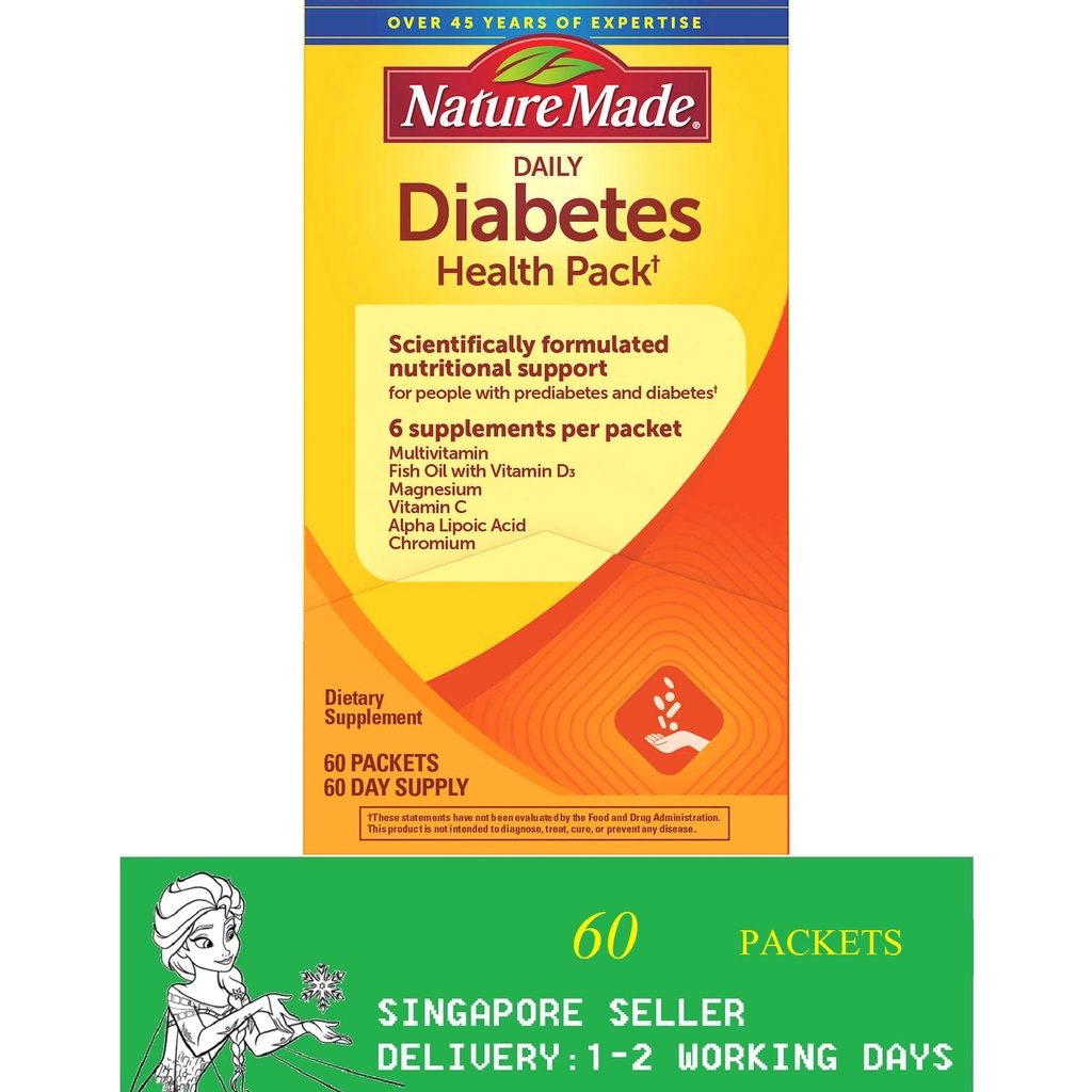 Nature Made Diabetes Health Pack, 60 Packets(Exp:07/2026) | Shopee ...