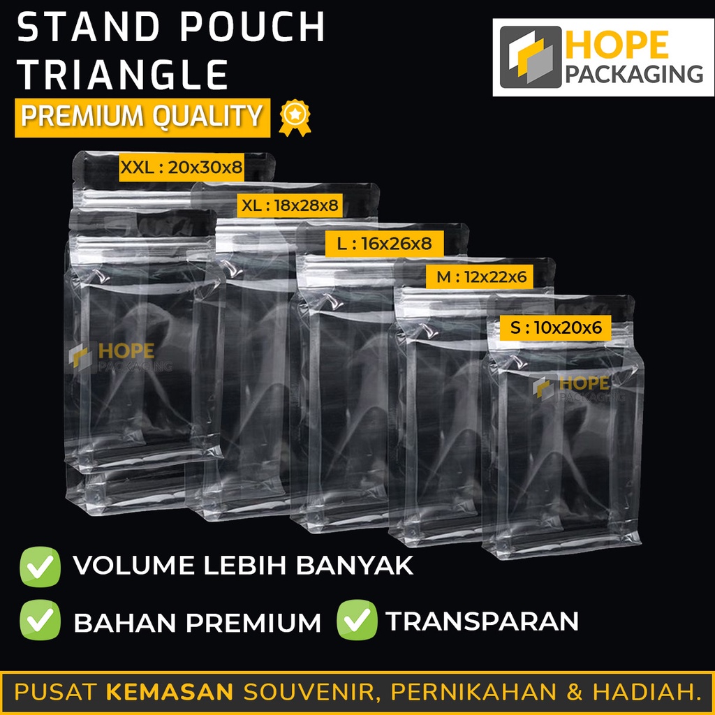PUTIH [Price/5Pcs] Full Clear Triangle Kraft Packaging/Premium White ...