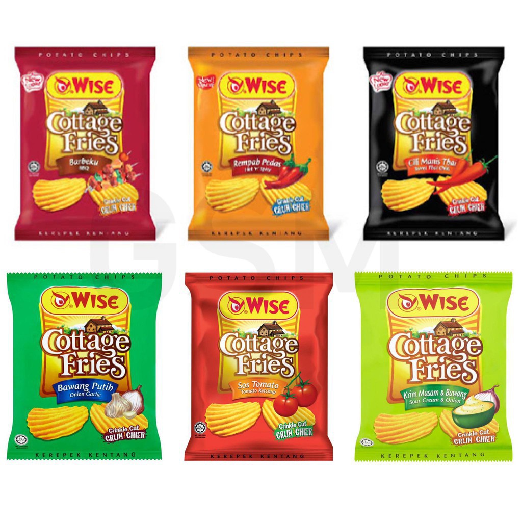 WISE COTTAGE FRIES 65G X 12PACK ( Hot& Spicy /Sweet Thai Cili /Tomato ...