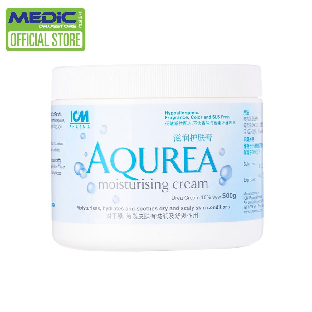 ICM Pharma AQUREA Moisturising Cream 500G - By Medic Drugstore | Shopee ...