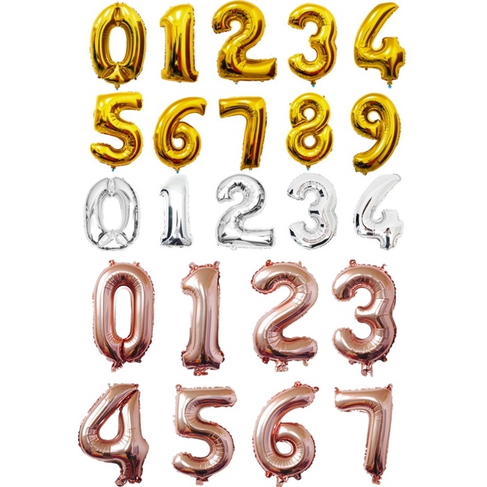 16 inch 32 inch Number Foil Balloon, 0-9 Balloon, Party Balloon ...