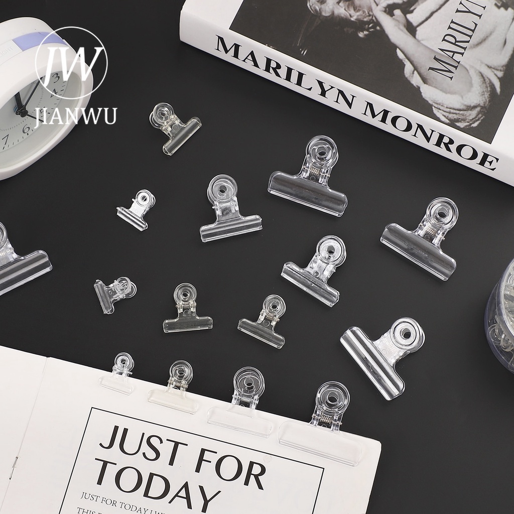 JIANWU 5 Pcs/Set Transparent Plastic Memo Clips Mini Multifunctional ...