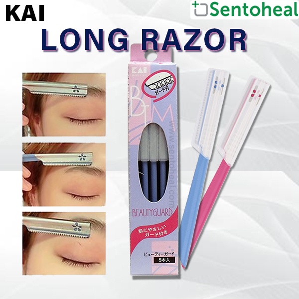 KAI Beauty Guard Eyebrow Long Razor Beauty M 10 pieces/ BTMG 5 pieces ...