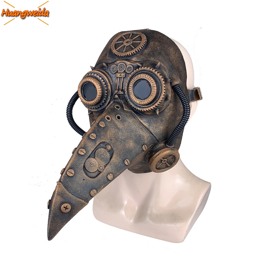 Plague Doctor Mask Latex Steam Punks Plague Doctor Halloween Cosplay ...