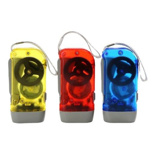 3 LED Dynamo Wind Up Flashlight Torch Light Hand Press Crank Camping ...