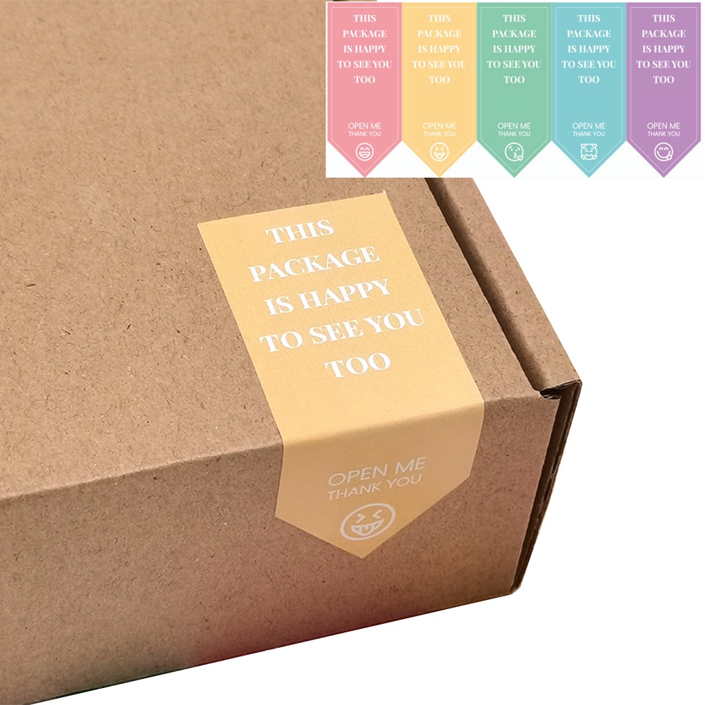 100pcs Colorful "This Package Is Happy To See You Too"Thank You ...