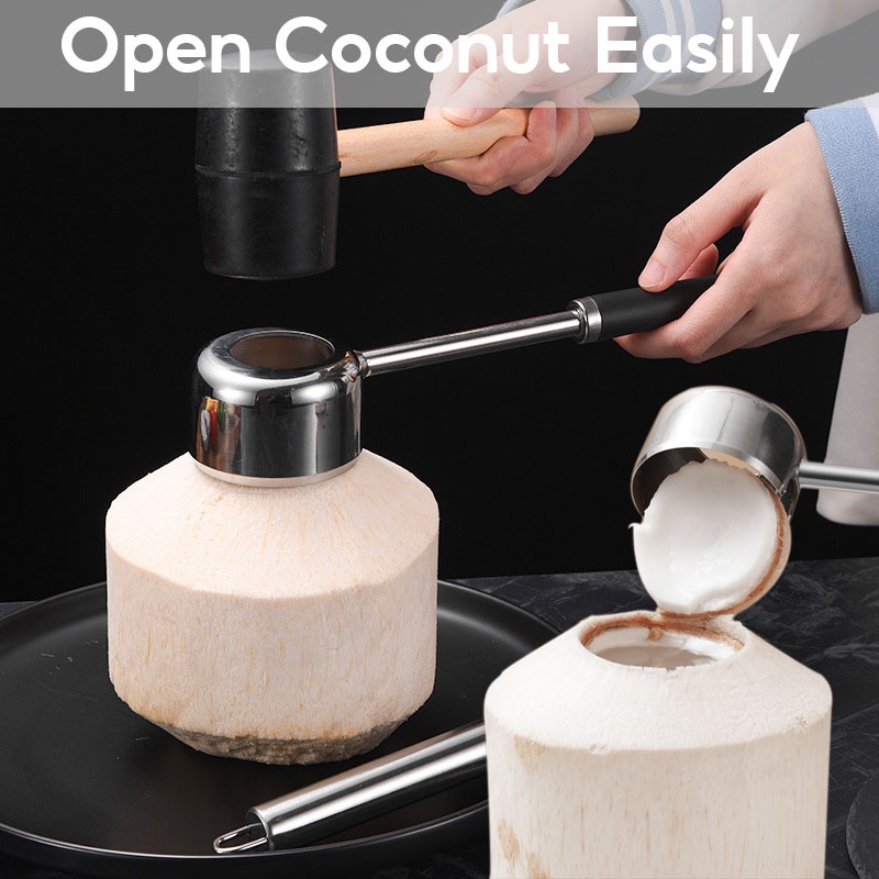 (SG STOCK)EmmAmy Coconut Opener 3Pcs/set Coconut Shell Opener Digging ...