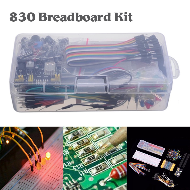Electronic Fun Kit Bundle with 830-point Breadboard Cable Resistor ...