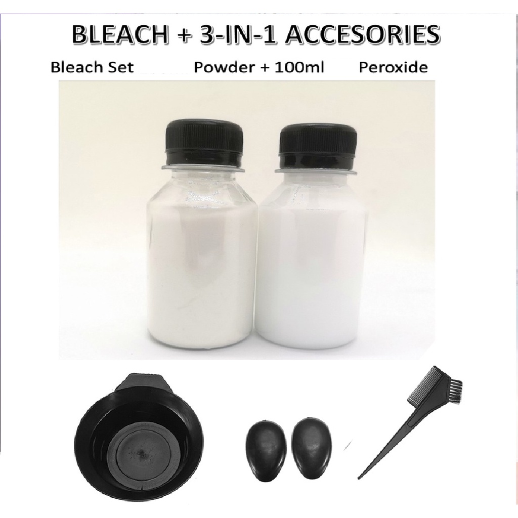 Bleach Full Set + 3-in-1 Accessories hair bleaching set peroxide 12% 9% ...