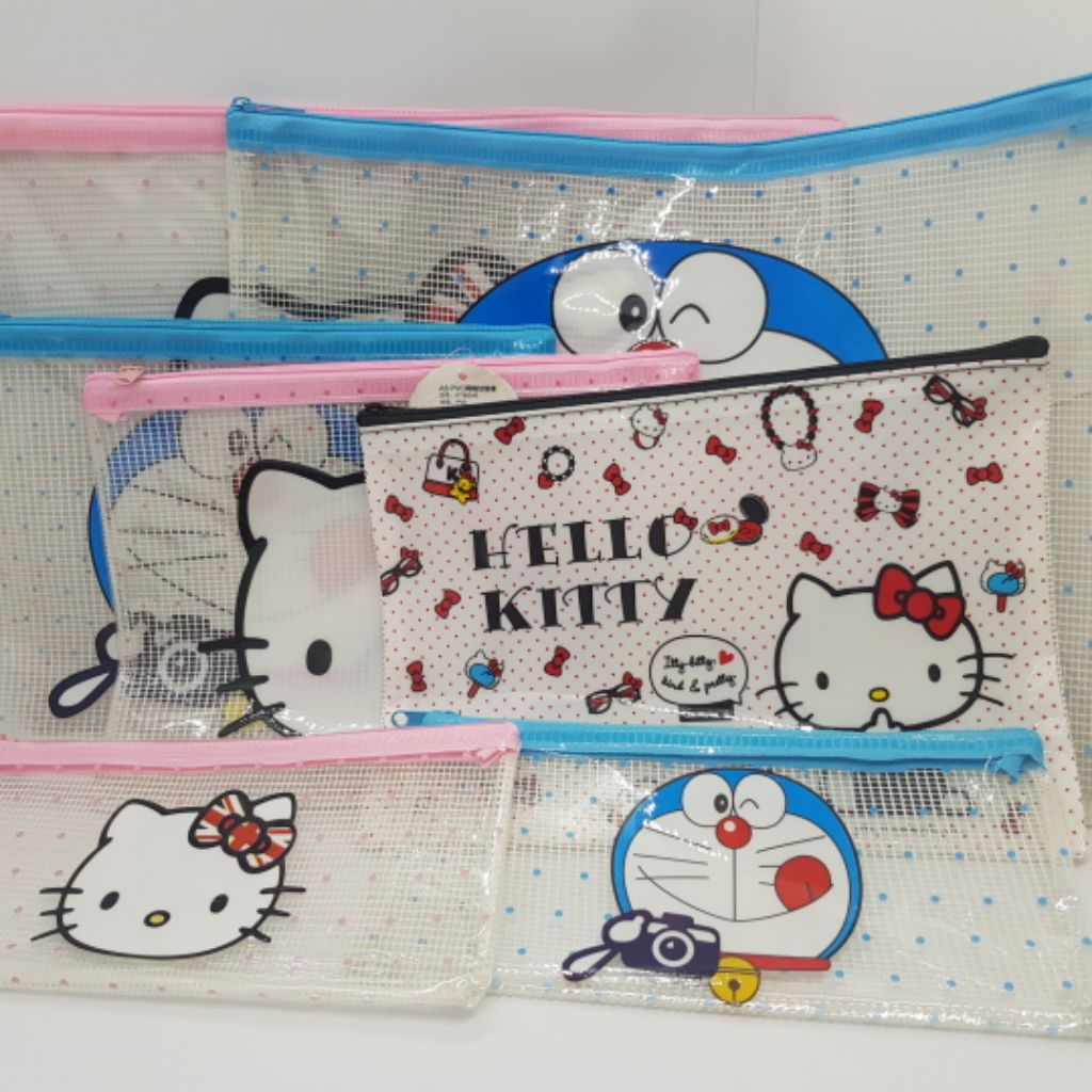 Cute Cartoon Pouch File A4 A5 Pencil Case Hello Kitty Doraemon ...