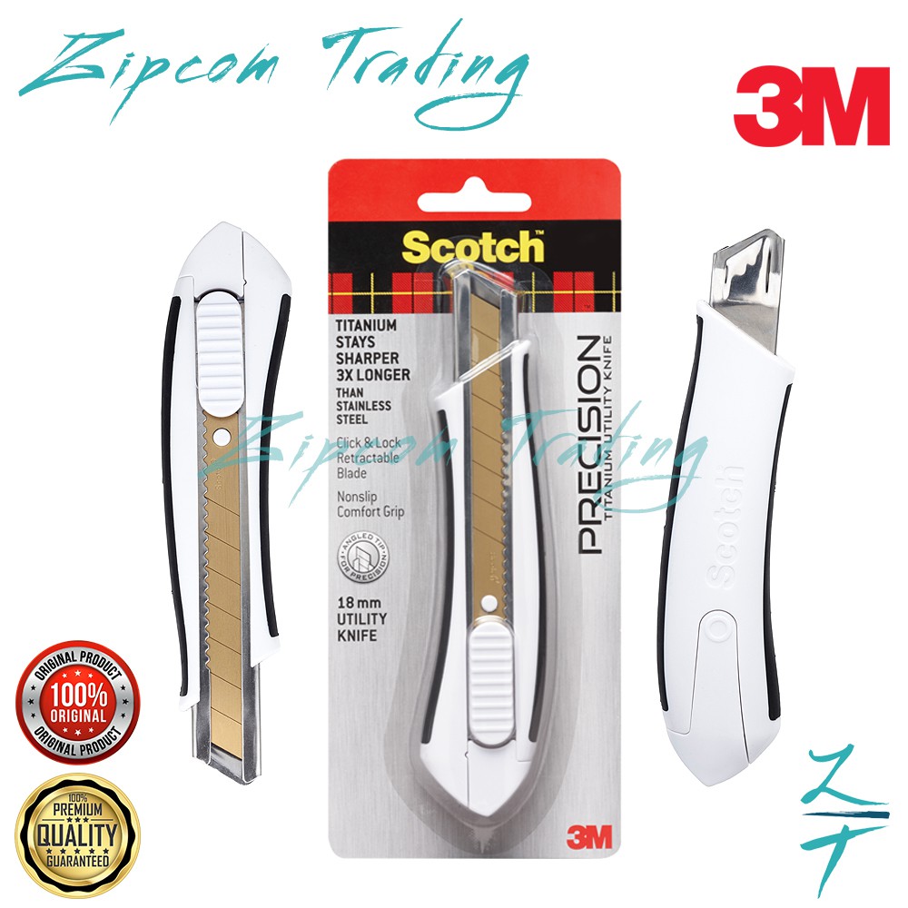 3M Scotch Titanium Utility Knife Cutter & Refill Blades (9mm & 18mm ...