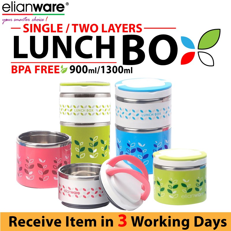 Elianware ★Thermal Lunch Box★Single/Double Layer★BPA Free★Three Colour ...