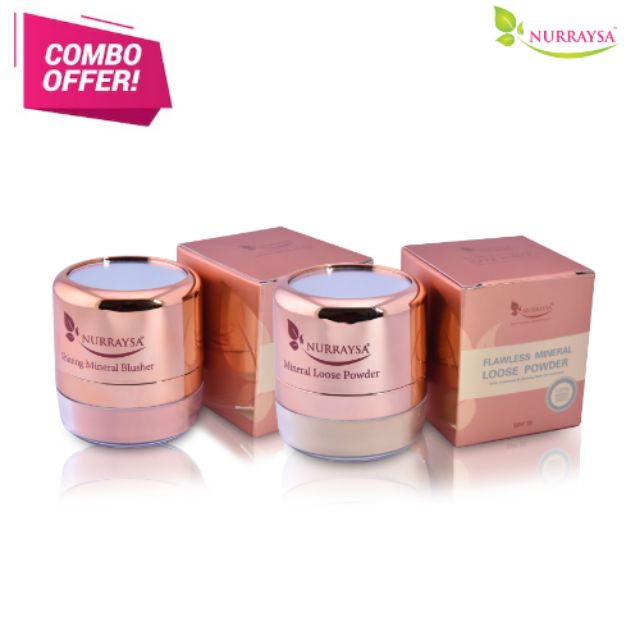 Nurraysa Shining Mineral Blusher + Mineral Loose Powder | Shopee Singapore
