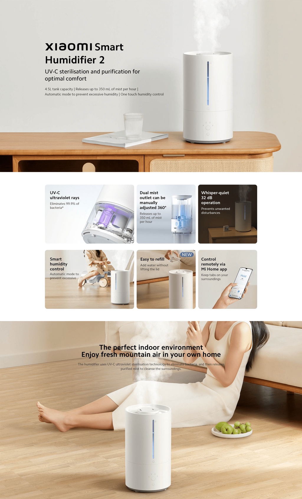 Xiaomi Smart Humidifier 2 | Shopee Singapore