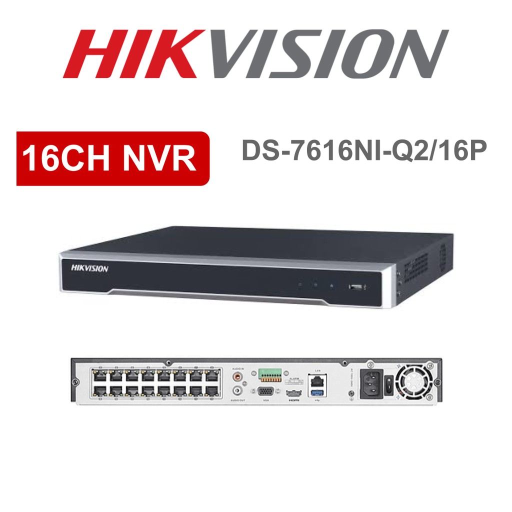 Hikvision DS-7616NI-Q2/16P Network Video Recorder CCTV Embedded Plug & Play 4K NVR | Shopee ...
