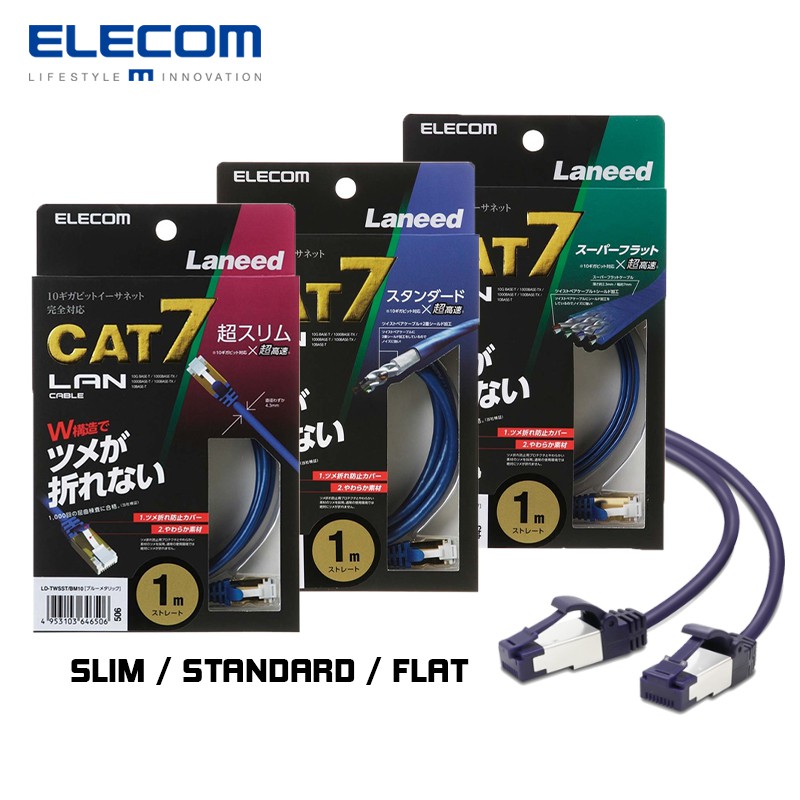 ELECOM 'CAT 7 LAN CABLE' High Speed Cat 7 RJ-45 Ethernet Lan Network ...