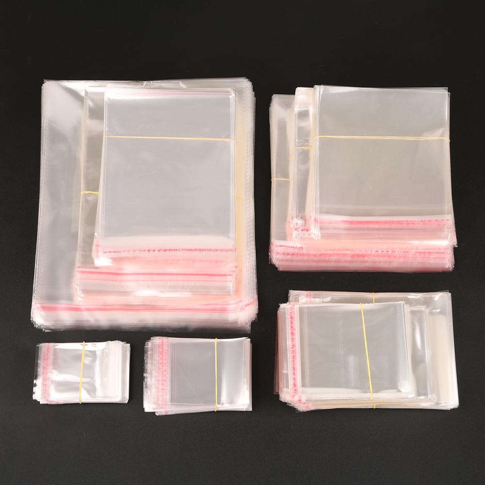 100pcs 9 Sizes Transparent Self Adhesive Sealed Opp Plastic Pouch ...