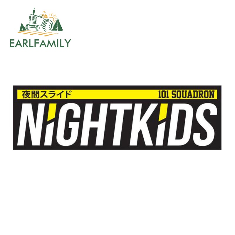 EARLFAMILY 13cm x 4cm Night Kids Initial D Slap Vinyl Car Stickers ...