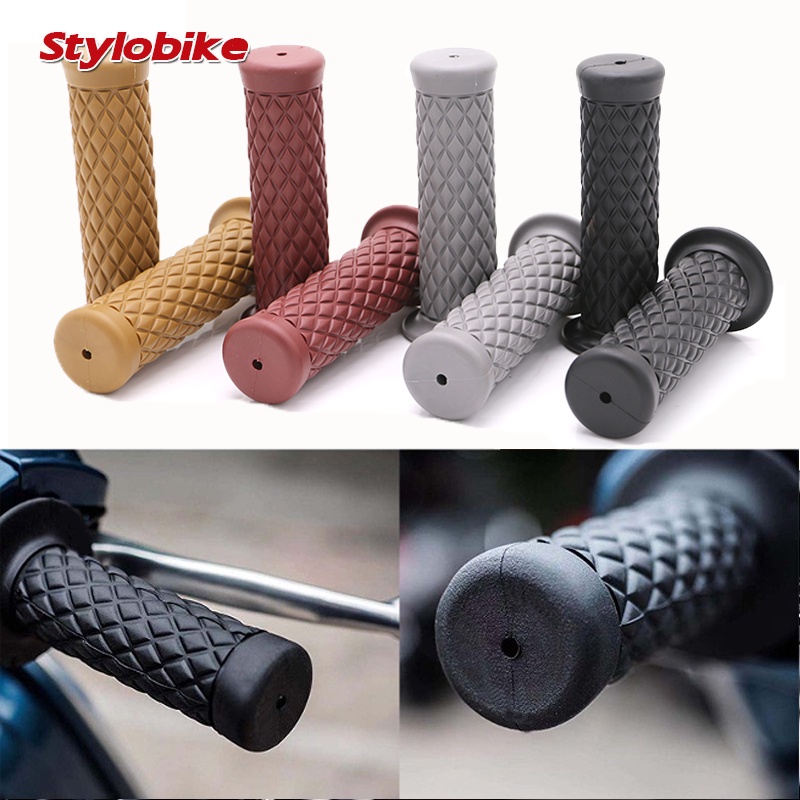 7/8" 22MM DIAMOND RETRO HARLEY STYLE HANDLE GRIP OLD SKOOL VESPA HARLEY ...
