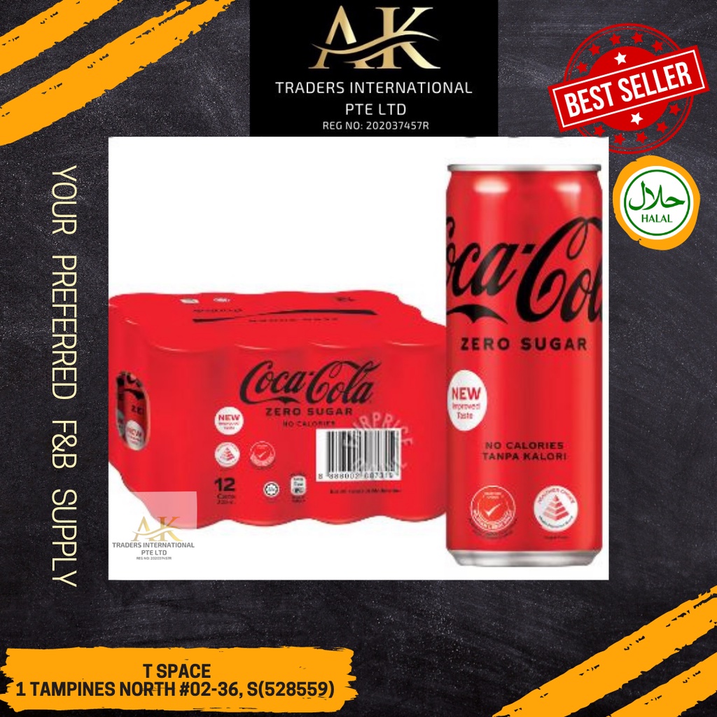 COKE ZERO 1 CARTON (12 TINS) - 320ML | Shopee Singapore