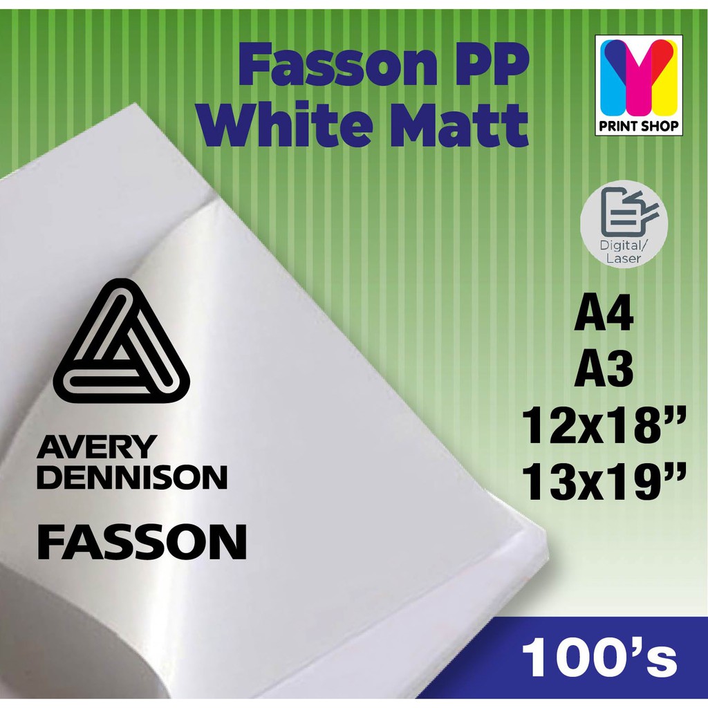 Sticker Fasson PP White Matt 100pcs A4 Label A3 Sticker Glossy ...