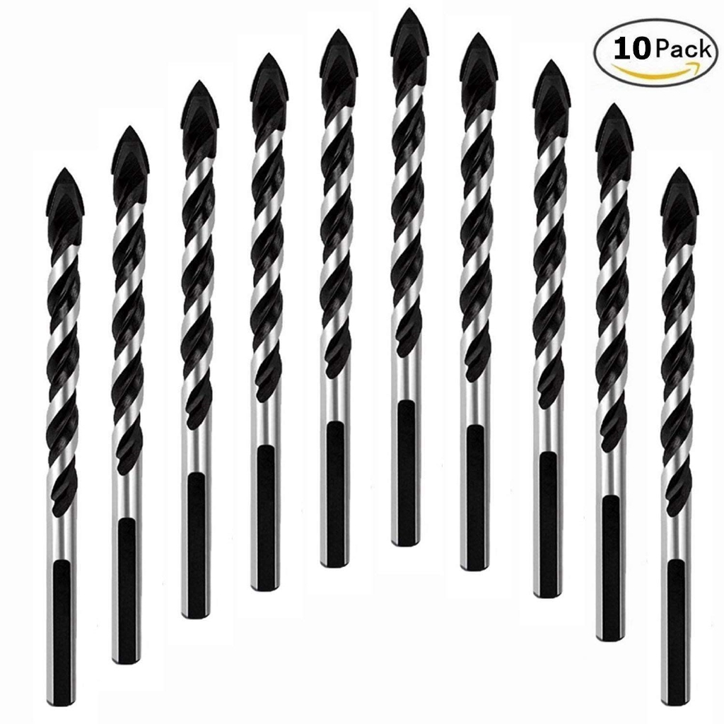 Multipurpose Drill Bits, 10-Piece 6mm Multi-material Drill Bit Set for ...
