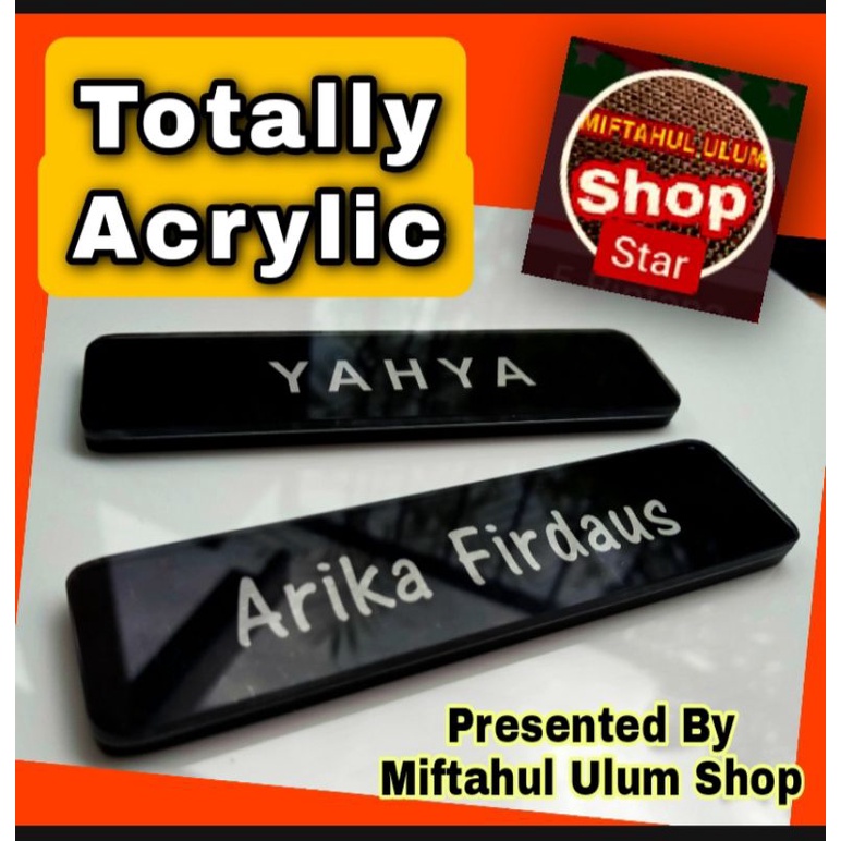 Name Tag - Chest Nameplate - Totally Double Acrylic - Pin Hook And ...