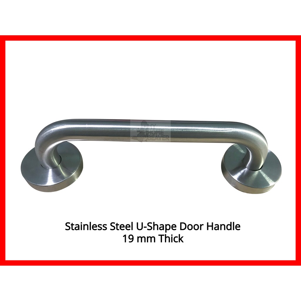 19 mm Thick Stainless Steel Wooden Toilet Door U Pull Handle [6" / 8 ...