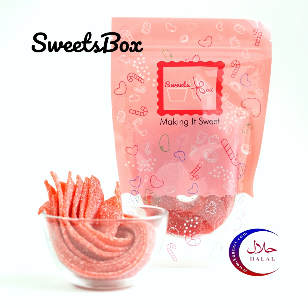 Sweetsbox | Bebeto Strawberry Sour Belt Halal Gummy Candy - 100g ...