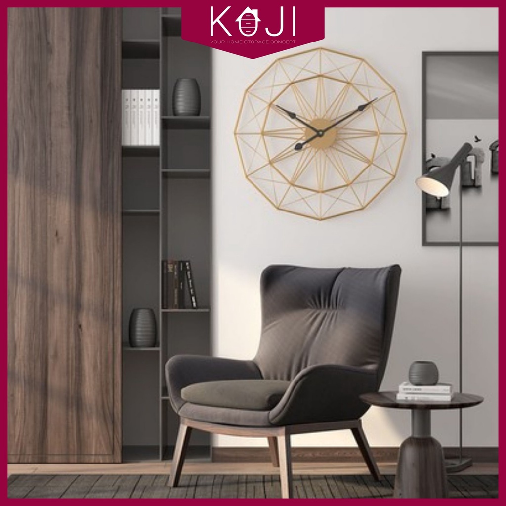 KOJI 50cm Wall Clock Retro Nordic Type Iron Art Large Silent Hanging ...
