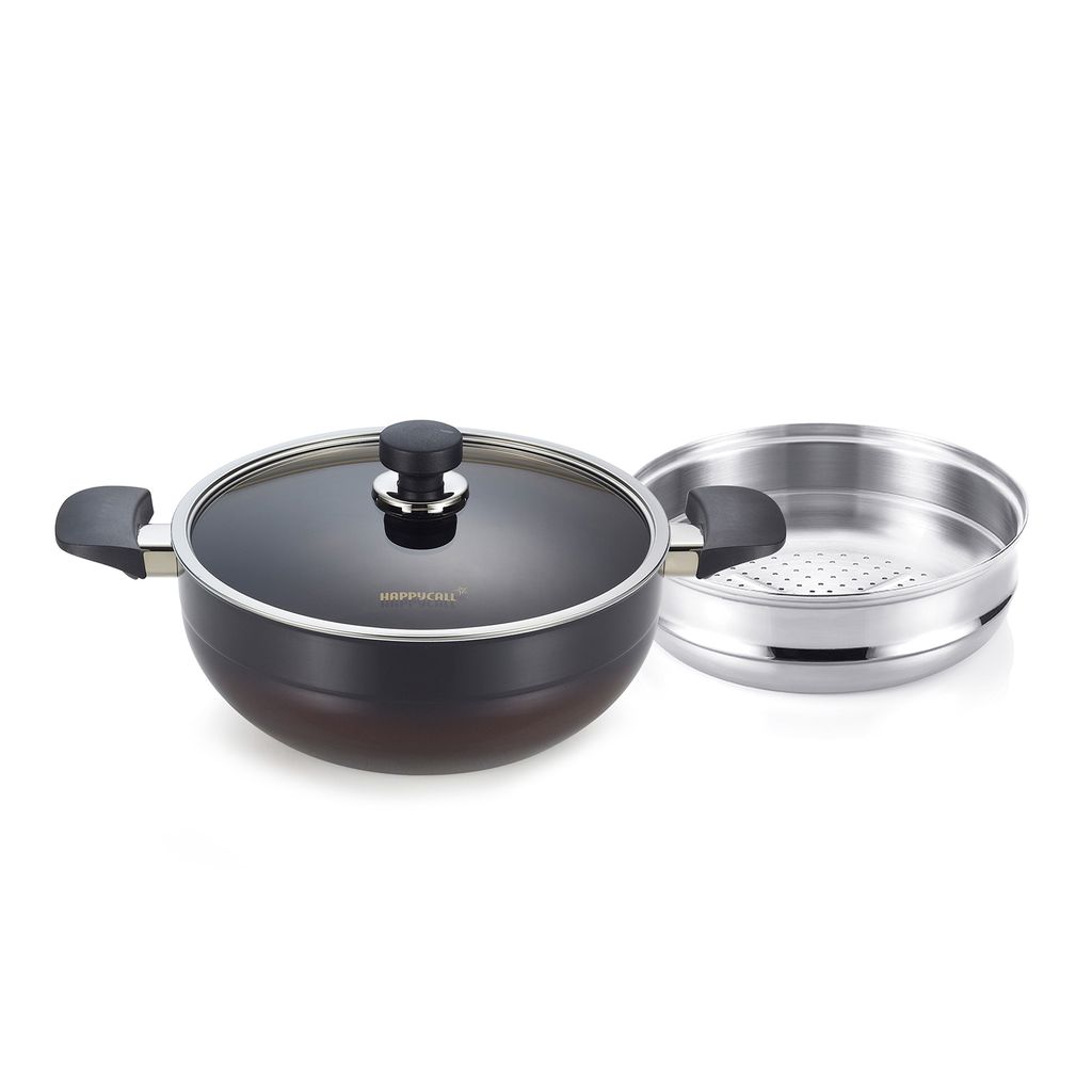 [GWP] Happycall Ultimate In Plasma Titanium 28cm Party Wok With Steamer ...