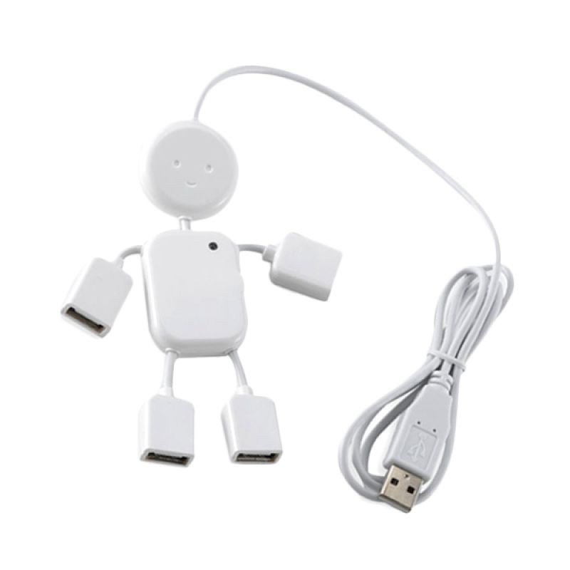 Hub splits USB into 4 robot-shaped ports (multi-function) | Shopee ...