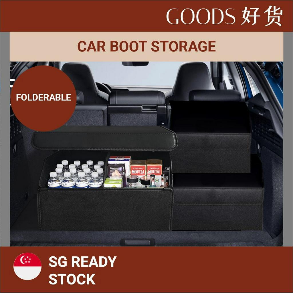 Folderable Sleek Leather Car Storage Box Collapsible Box Trunk ...