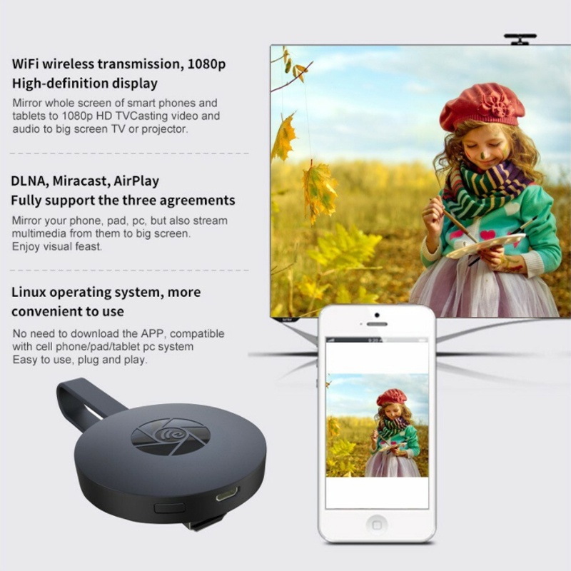 4K Mirascreen G2 Chromecast TV Streaming Wireless Anycast Mira Screen ...