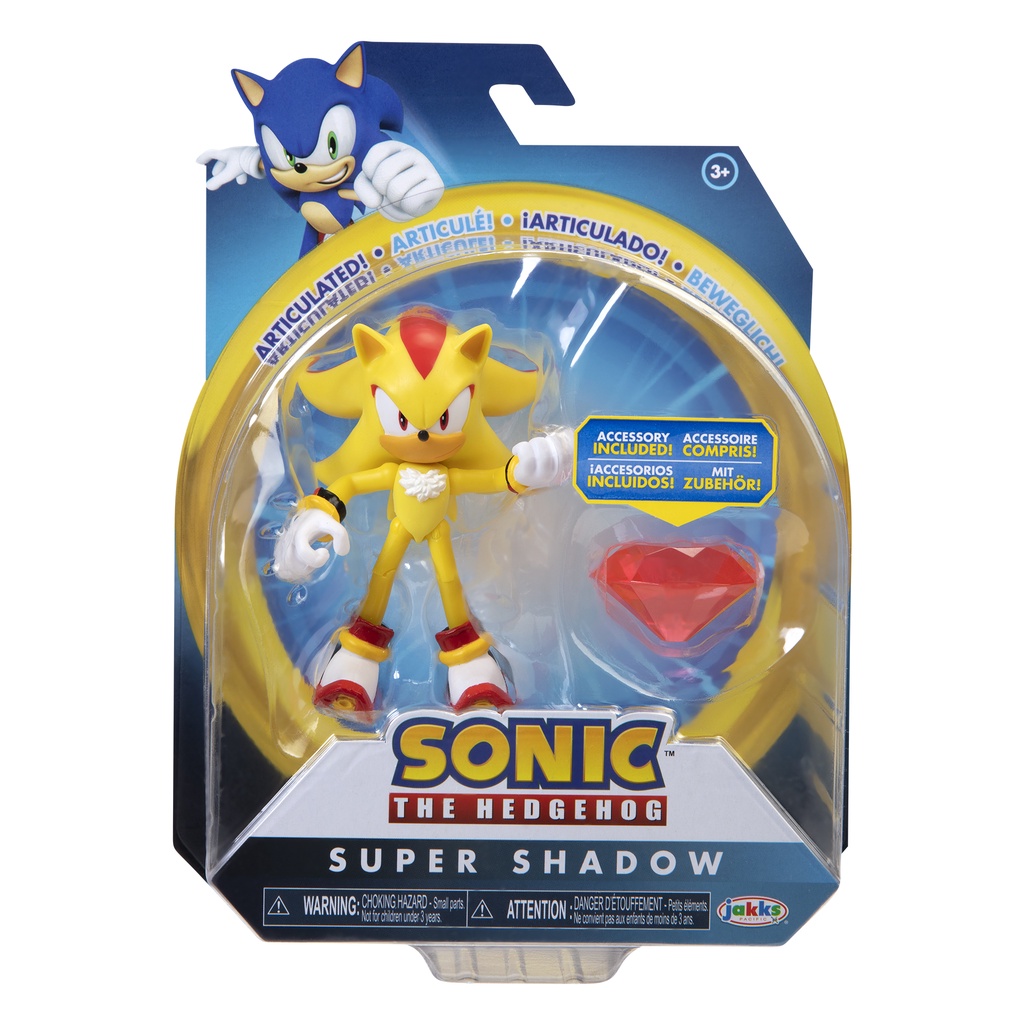 Sonic the Hedgehog 4 inch Super Shadow with Chaos Emerald Action Figure ...