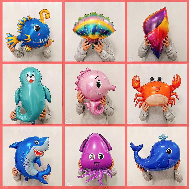 1pcs Under Sea Animal Cute Fish Balloon shell conch shark Balloons Sea ...
