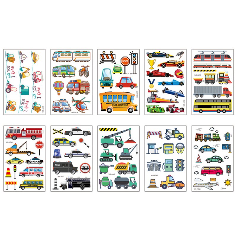 Kids Fun Car Stickers Vehicle Temporary Tattoos Waterproof Truck Tattoo ...